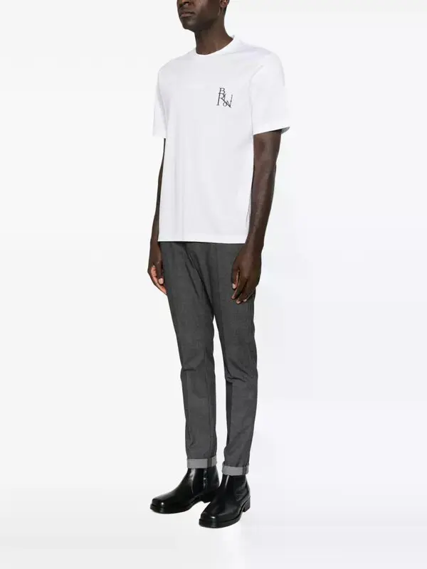 Brioni Logo-embroidered T-shirt