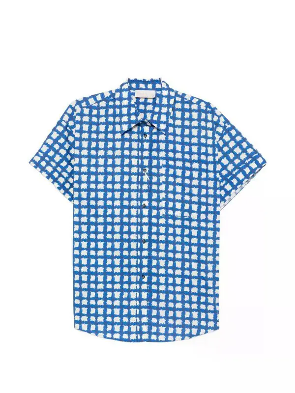 I BLUES Check-pattern Short-sleeve Shirt