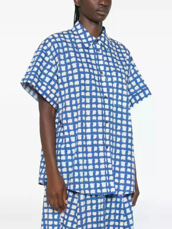 I BLUES Check-pattern Short-sleeve Shirt