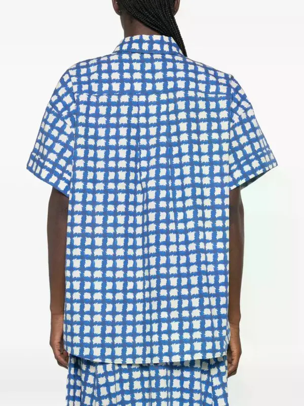 I BLUES Check-pattern Short-sleeve Shirt