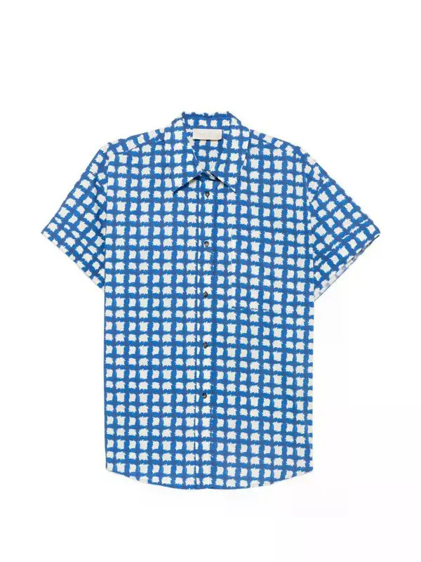 I BLUES Check Pattern Shirt - Blue
