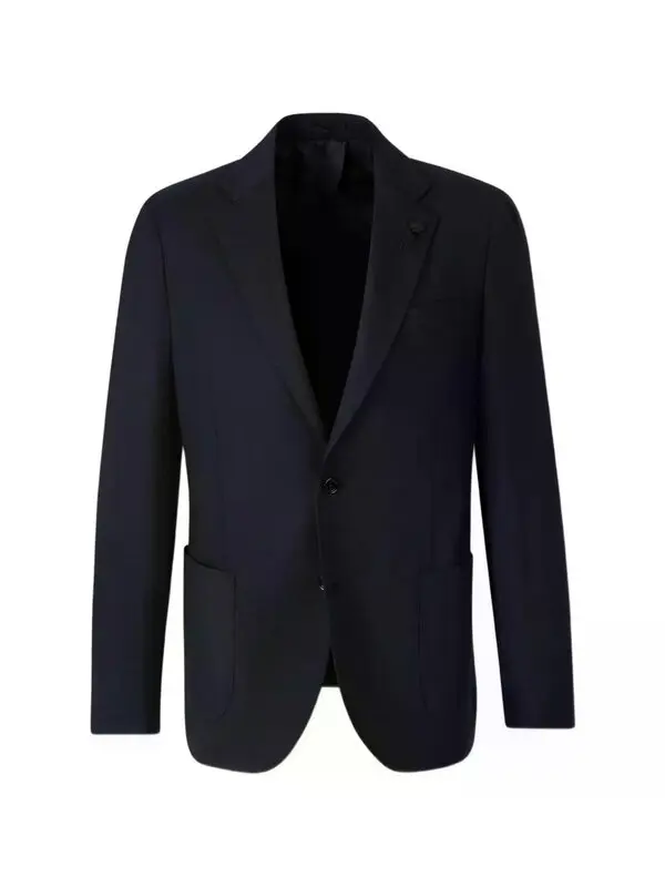 LARDINI Flower-lapel Single-breasted Blazer