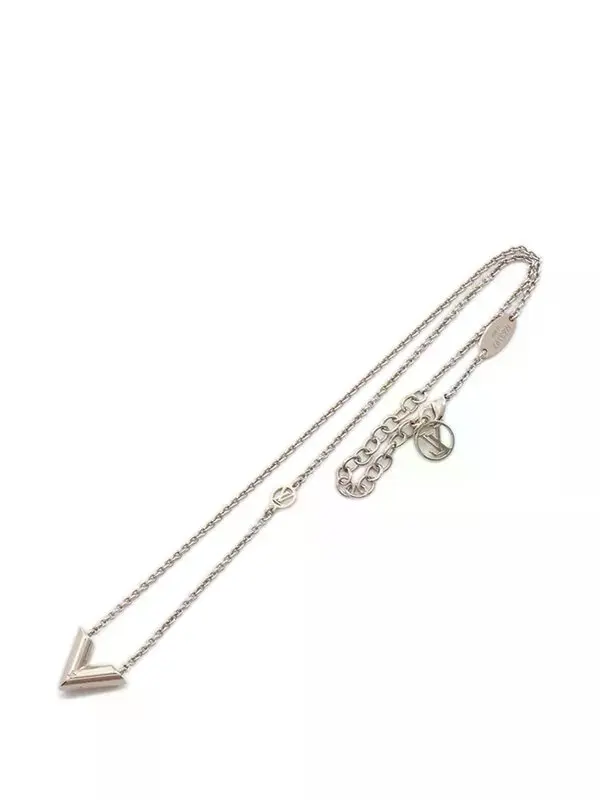 LOUIS VUITTON 2021 Brass Essential V Supple Necklace Costume Necklace - Silver