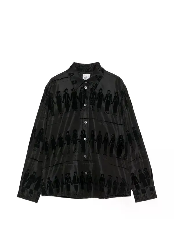 Moschino 2000s Figure-print Long-sleeve Shirt