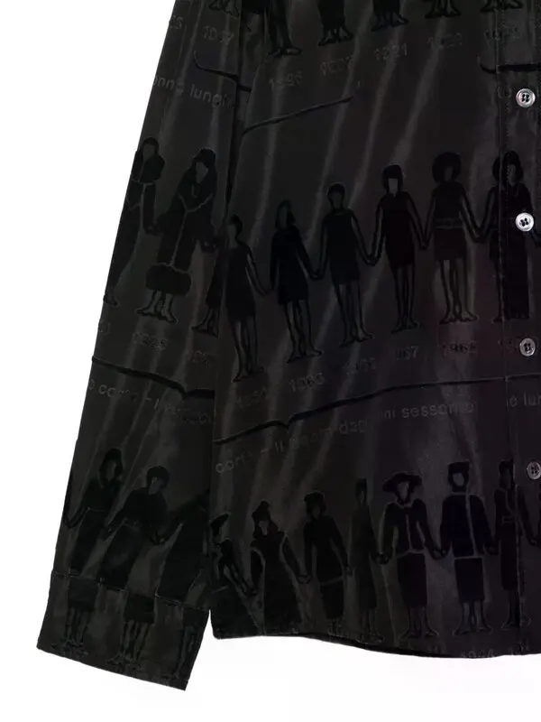 Moschino 2000s Figure-print Long-sleeve Shirt