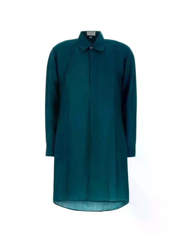 THE ROSE IBIZA Reynal Silk Shirt Mini Dress - Green