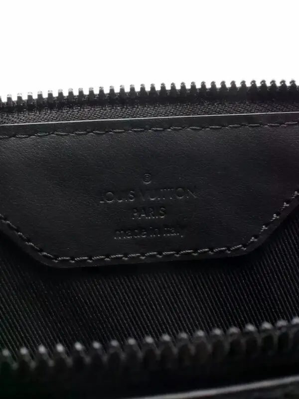 LOUIS VUITTON Monogram Taurillon Sac Plat Cross Satchel - Black
