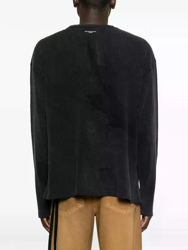 ANN DEMEULEMEESTER Graphic-print Waffle-knit T-shirt