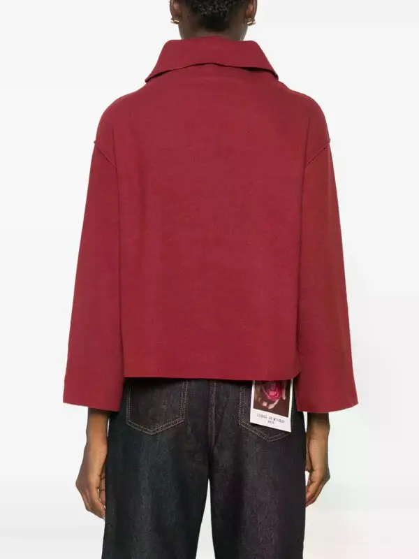 NIU Roll-neck Drop-shoulder Sweater - Red