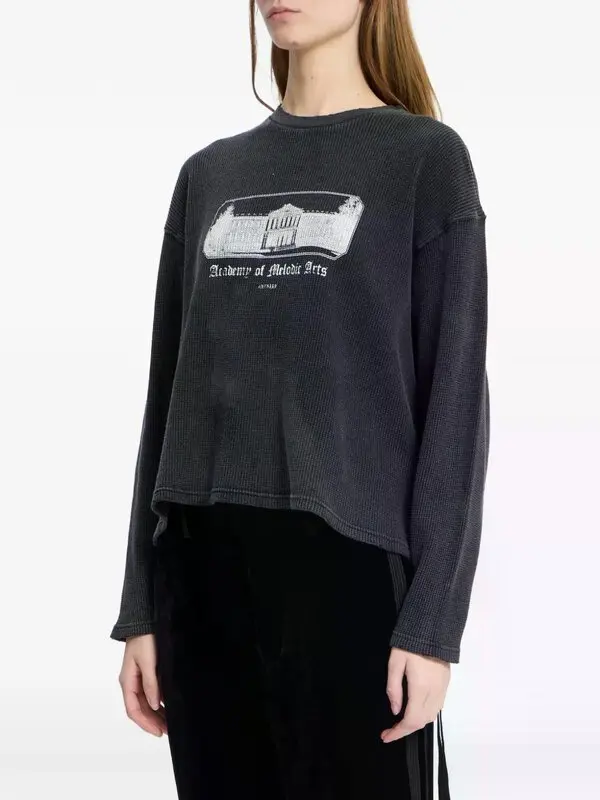 ANN DEMEULEMEESTER Graphic-print Waffle-knit T-shirt