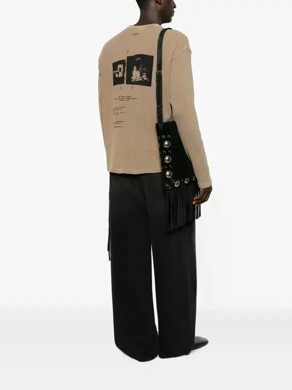 ANN DEMEULEMEESTER Graphic-print Waffle-knit Sweater