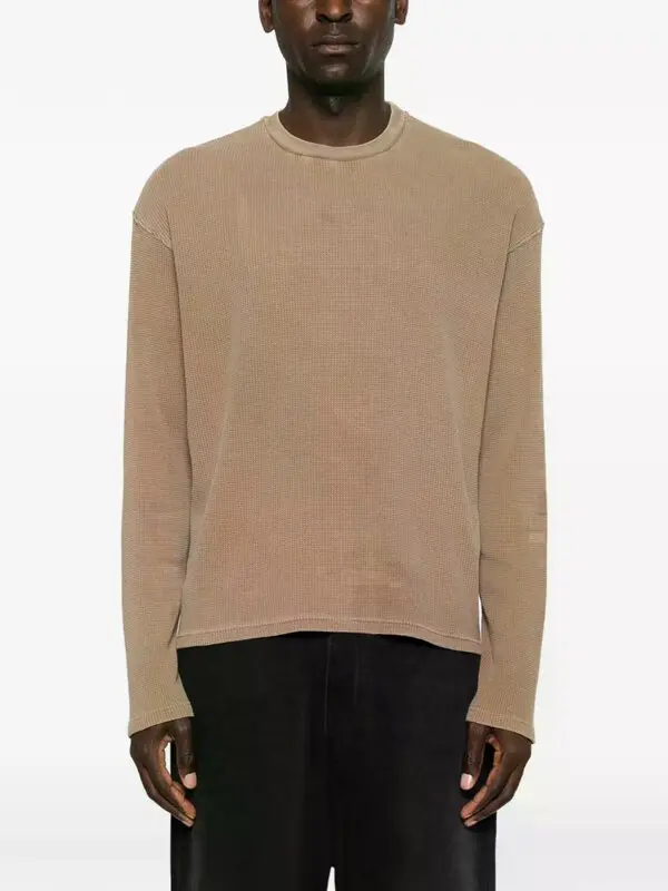 ANN DEMEULEMEESTER Graphic-print Waffle-knit Sweater