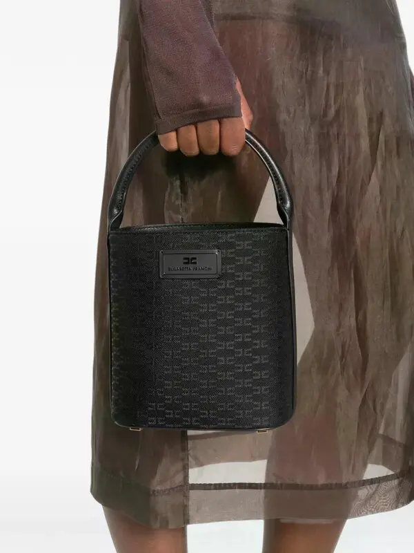 Elisabetta Franchi Monogram-pattern Logo-plaque Bucket Bag