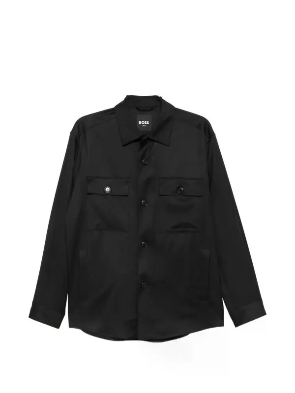BOSS Virgin Wool Flap-pocket Jacket