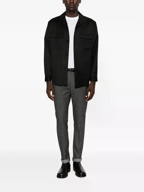 BOSS Virgin Wool Flap-pocket Jacket