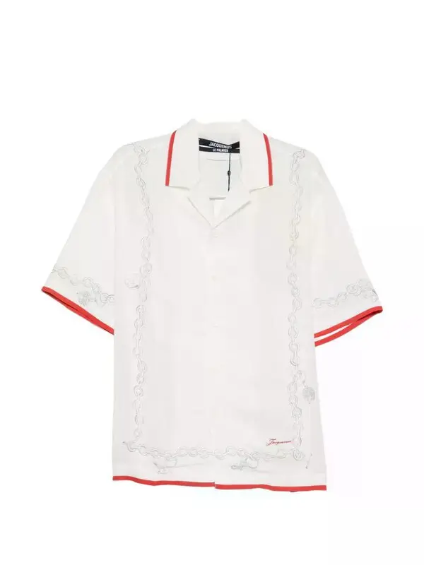 Jacquemus Chain-print Short-sleeve Shirt