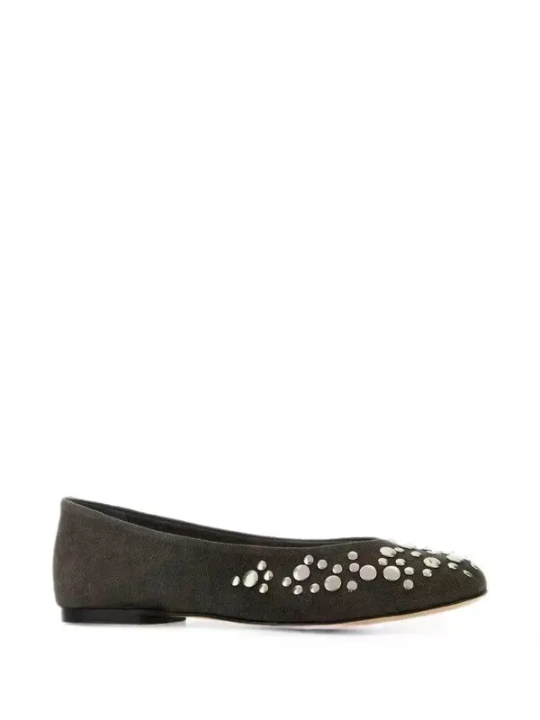 Gimaguas Stud-embellished Canvas Ballet Flats