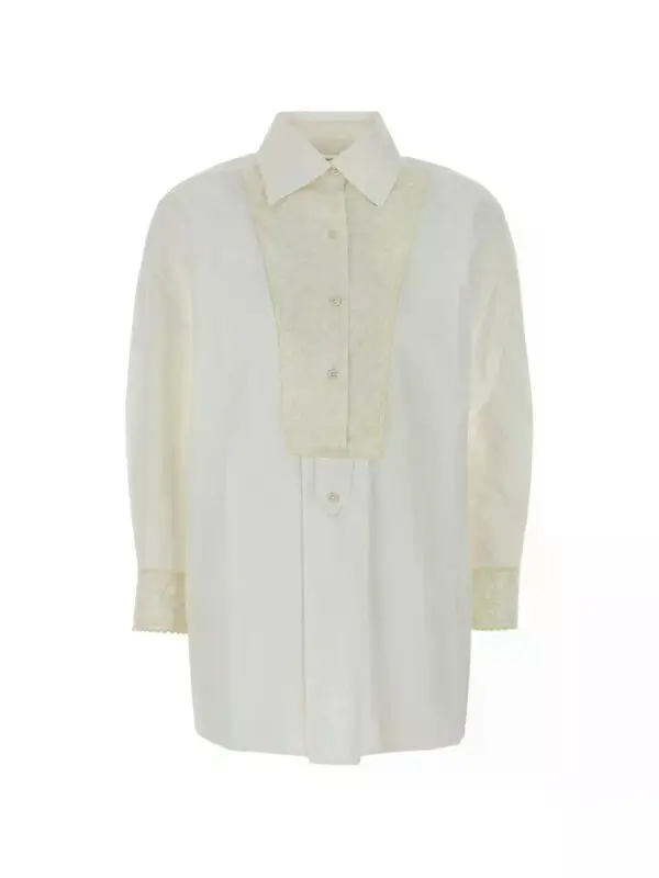 BODE Lace-panelled Pleated Shirt