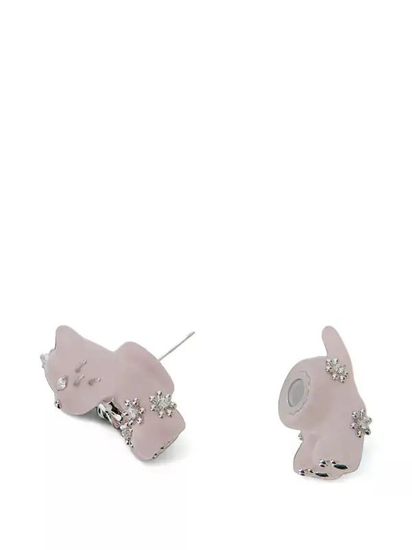 YVMIN Cat-motif Crystal-embellished Earrings