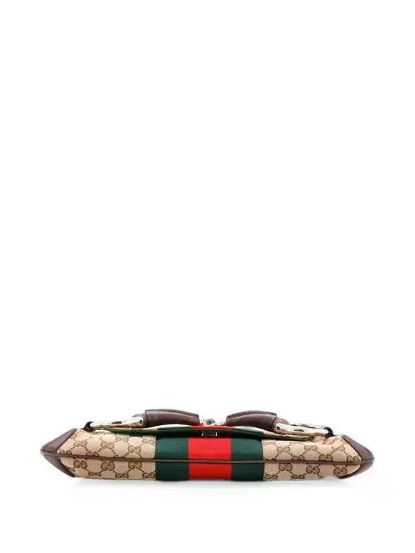 Gucci Horsebit Nm Web Chain Clutch Gg Canvas Medium Shoulder Bag