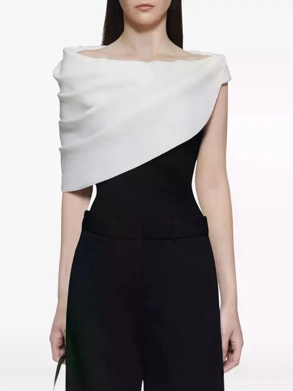 CHATS BY C.DAM Lidia Off-shoulder Draped Bodysuit