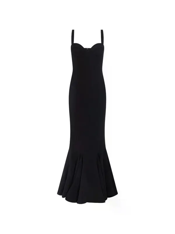 VIOLANTE NESSI Petrarca Sculpted Maxi Dress - Black