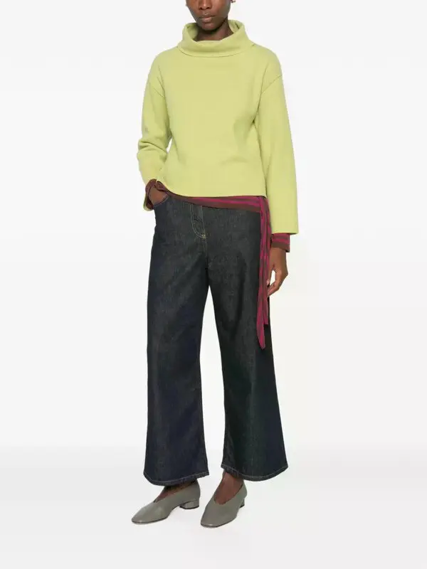 NIU Roll-neck Long-sleeve Sweater - Green