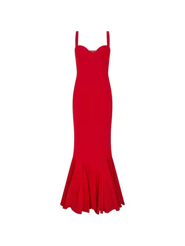 VIOLANTE NESSI Petrarca Sculpted Mermaid-hem Maxi Dress - Red