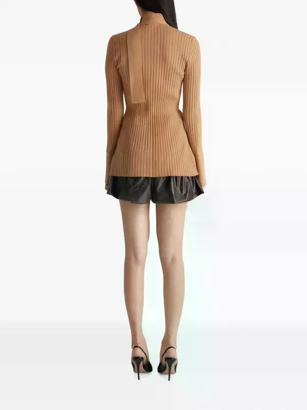 VIOLANTE NESSI Snake-effect Peplum Shorts