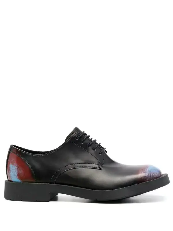 Camper Distressed-effect Leather Lace-up Shoes - Black