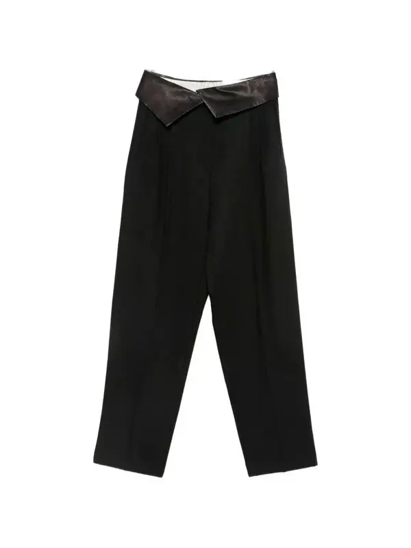 ALYSI Satin-waistband Trousers - Black