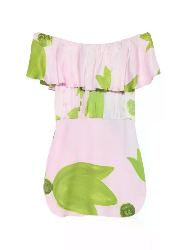 Themis Z Eudora Ruffled Off-the-shoulder Mini Dress