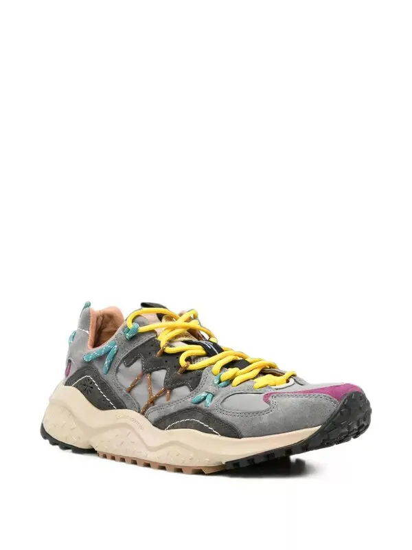 FLOWER MOUNTAIN Yamabushi Panelled Suede Sneakers - Grey
