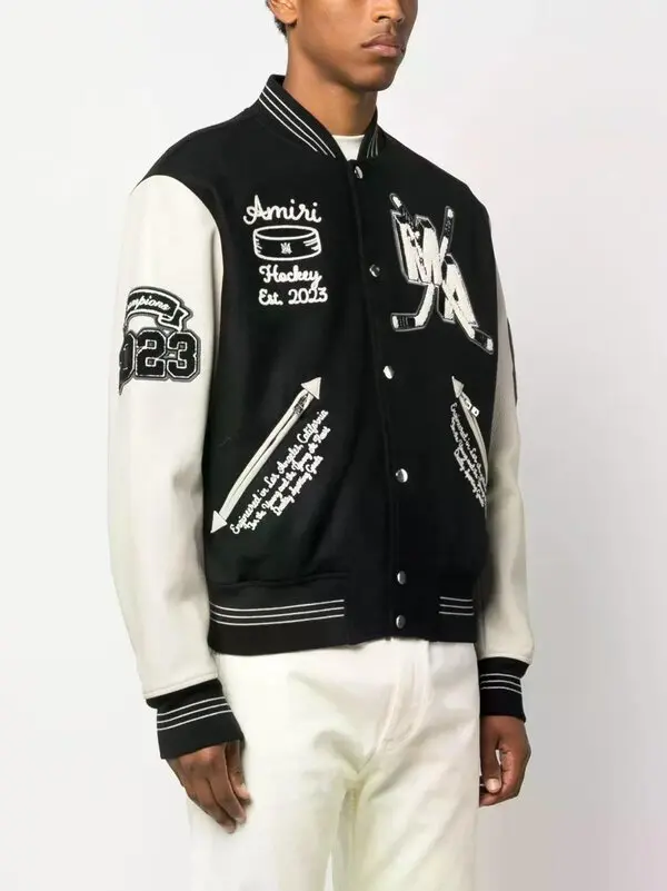 Amiri Logo-appliqué Varsity Jacket