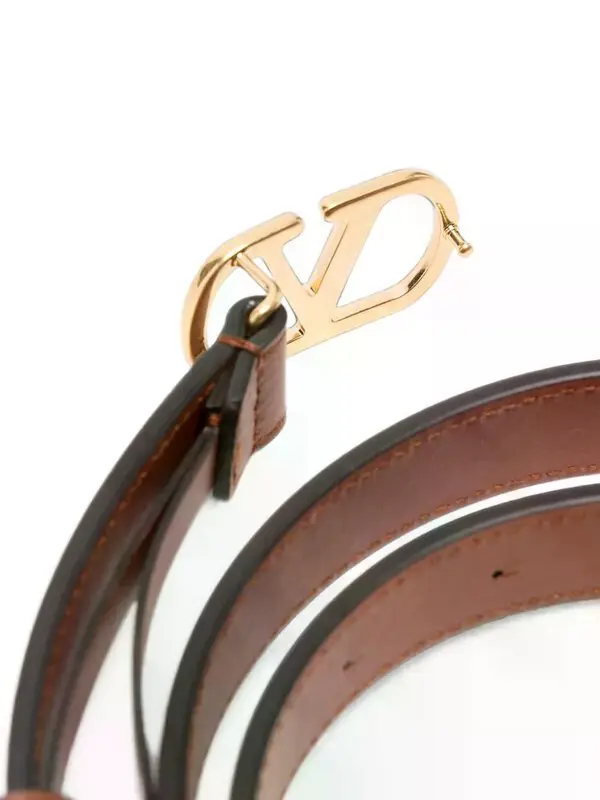 Valentino Garavani Vlogo Signature Leather Belt - Brown