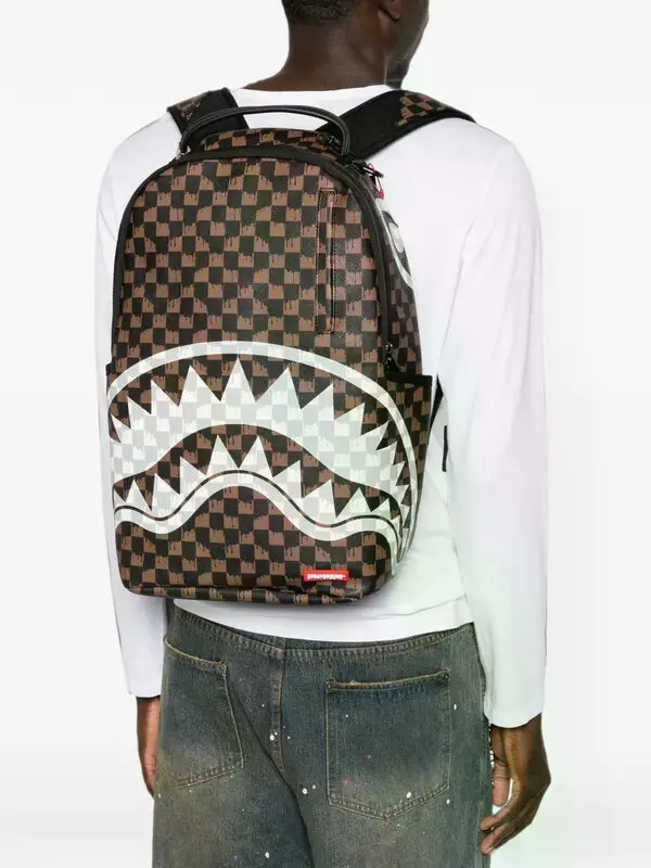 SPRAYGROUND Checkerboard-print Shark Backpack