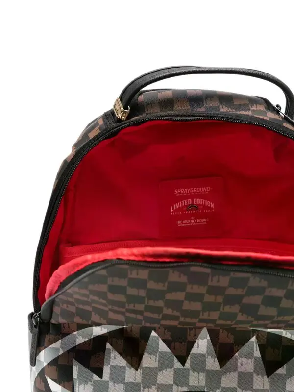SPRAYGROUND Checkerboard-print Shark Backpack