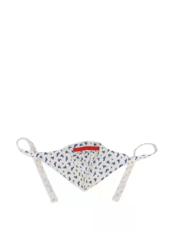 Isaia Patterned Face Mask - White