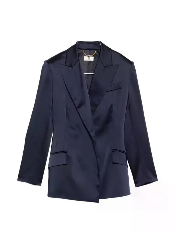 Elisabetta Franchi Satin-finish Belted Blazer - Blue