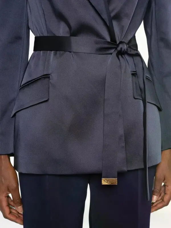 Elisabetta Franchi Satin-finish Belted Blazer