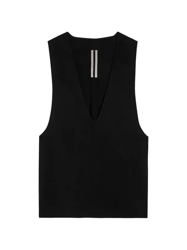 Rick Owens Knitted V-neck Sleeveless Sweater