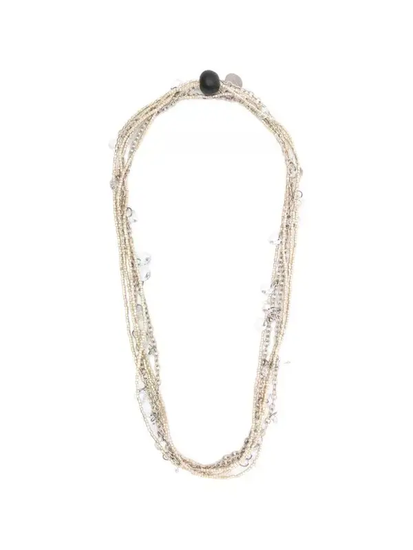MARIA CALDERARA Multi-strand Crystal-embellished Necklace - Silver