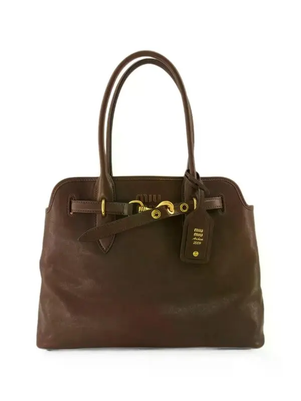 Miu Miu Aventure Nappa Leather Bag - Brown