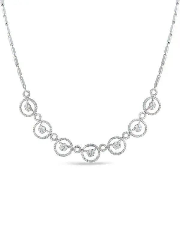 LB EXCLUSIVE 18k White Gold Diamond Circle Link Necklace - Silver