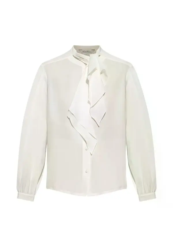 Max Mara Silk Tie-neck Shirt