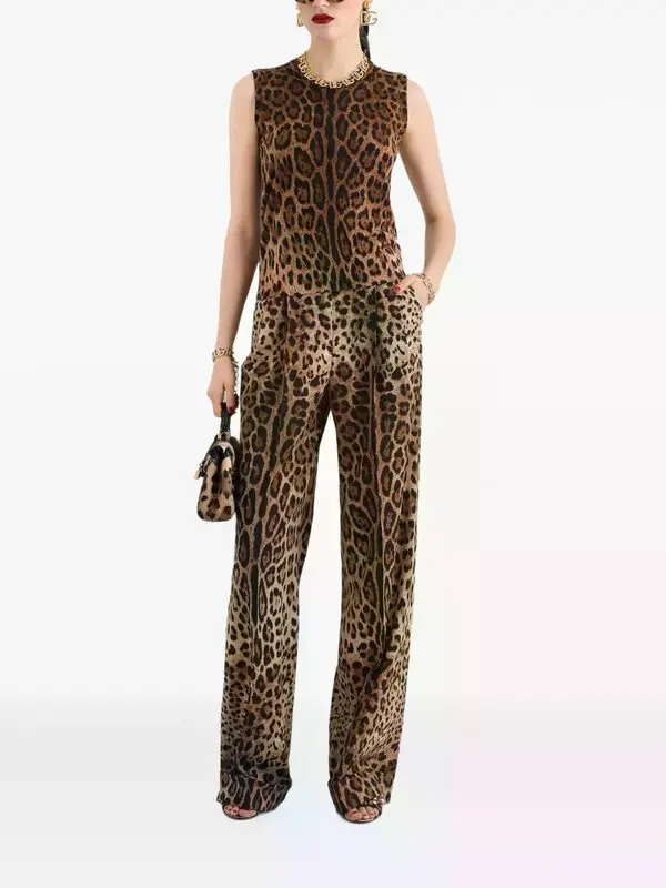 Dolce & Gabbana Leo-print Wool Top