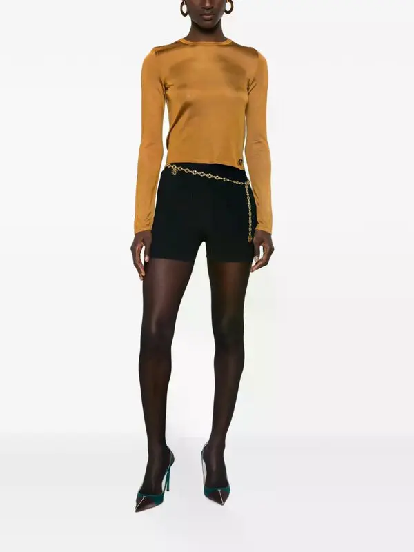 Saint Laurent Ribbed-knit Logo-plaque Shorts