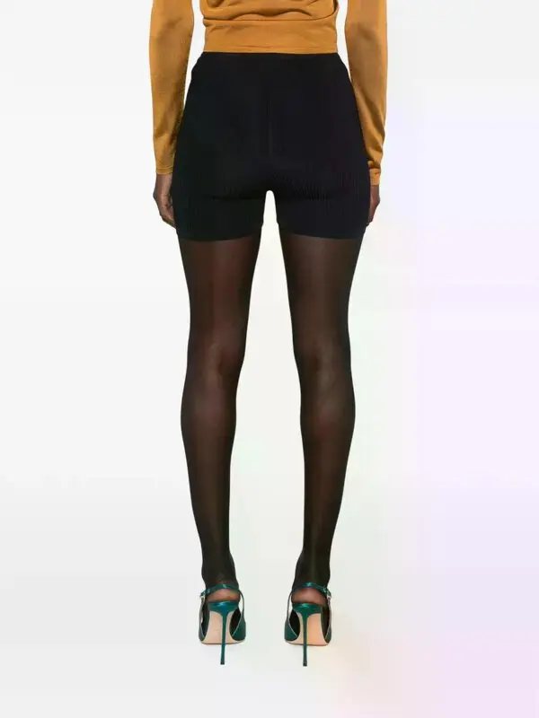 Saint Laurent Ribbed-knit Logo-plaque Shorts