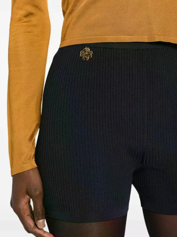 Saint Laurent Ribbed-knit Logo-plaque Shorts