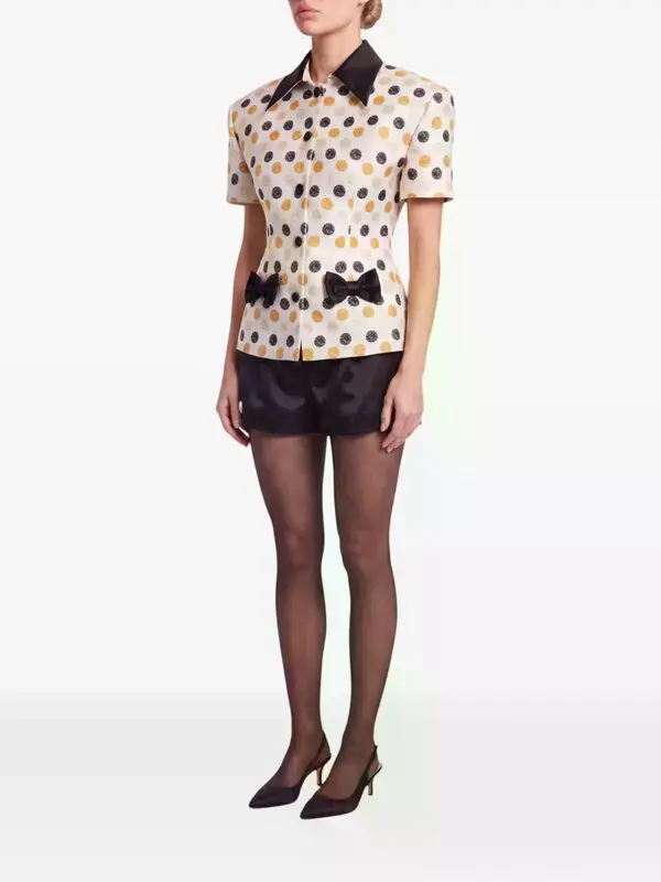 POST MERIDIEM Polka-dot Bow Detail Jacket